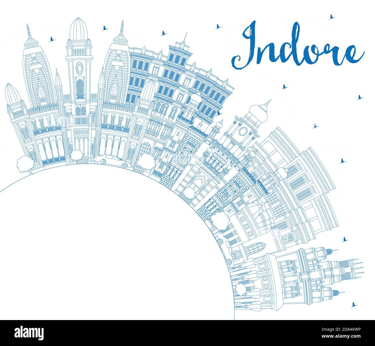 Indore skyline Stock Vector Images - Alamy