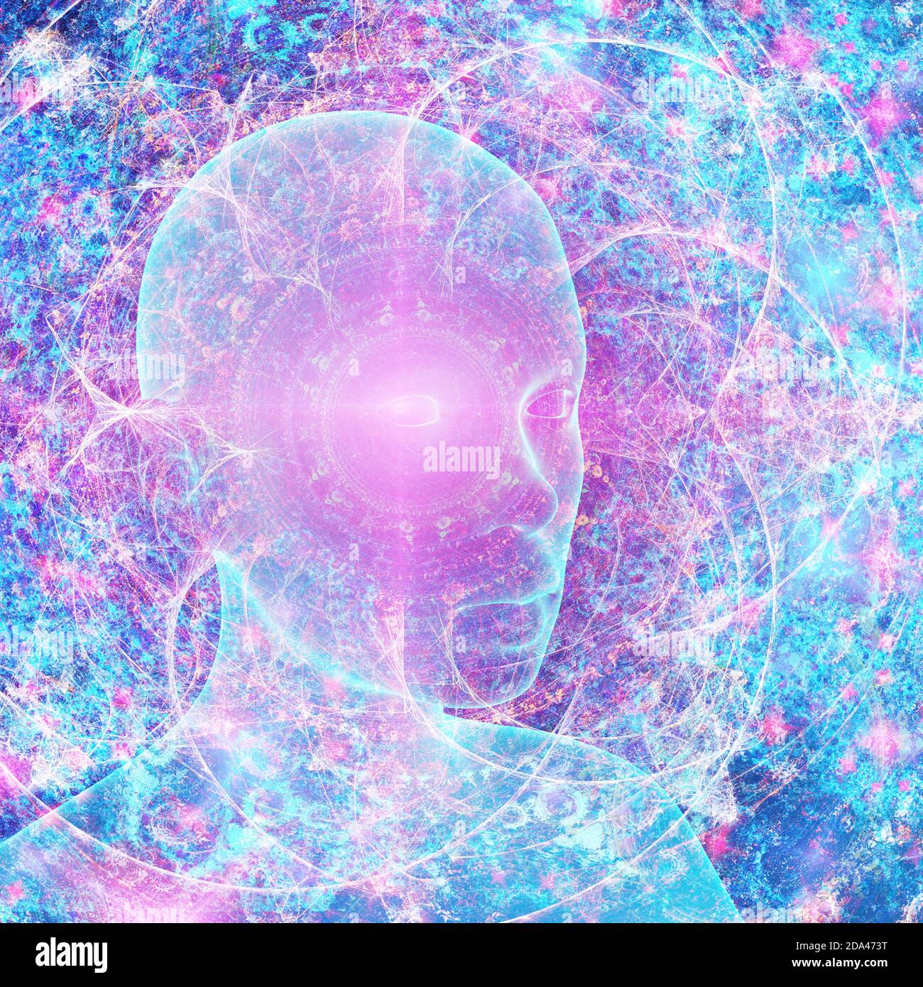 concept of soul or consciousness, knowing yourself, overmind, colored ...