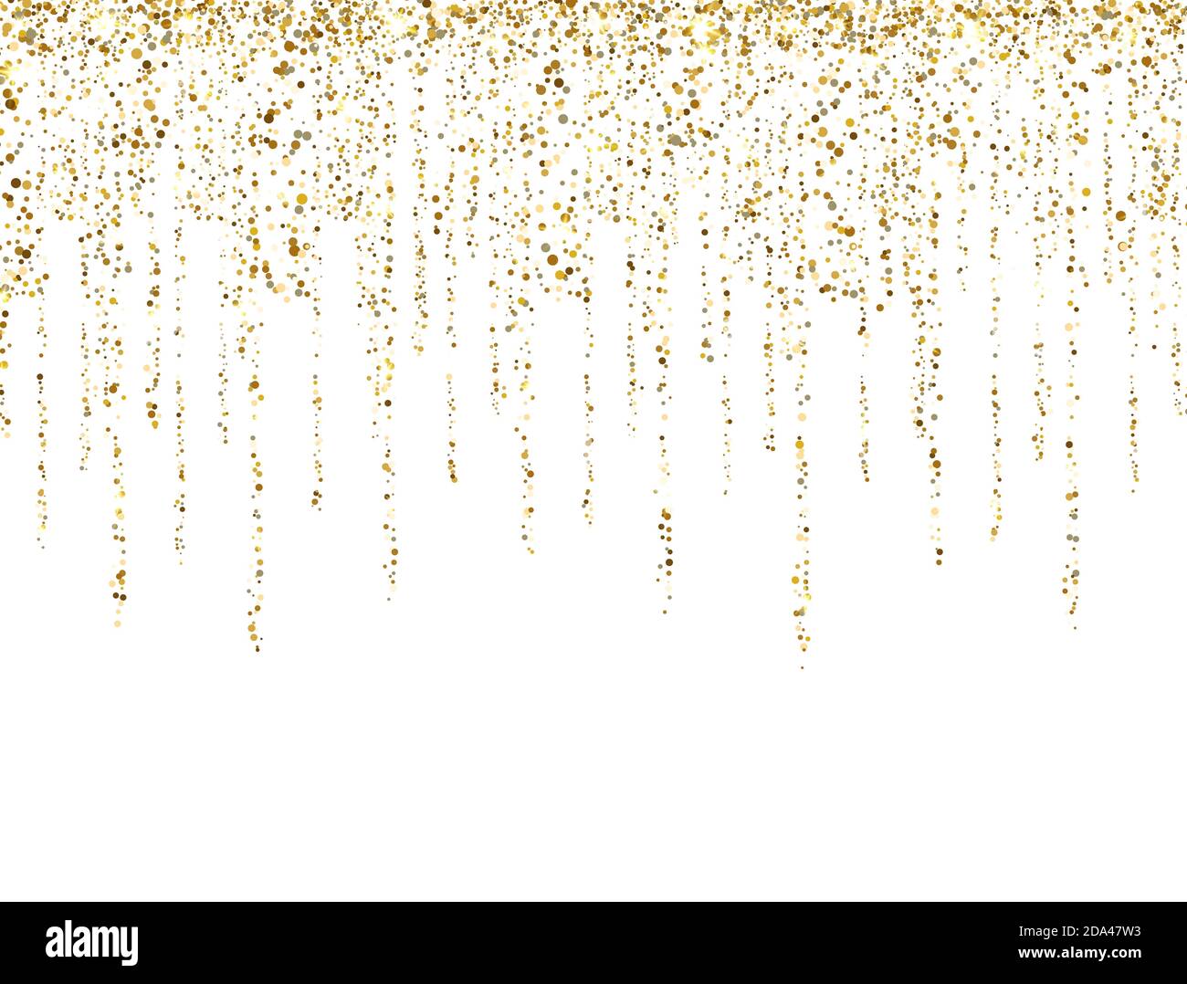 Gold glitter lines on white background. Glitter decoration frame ...