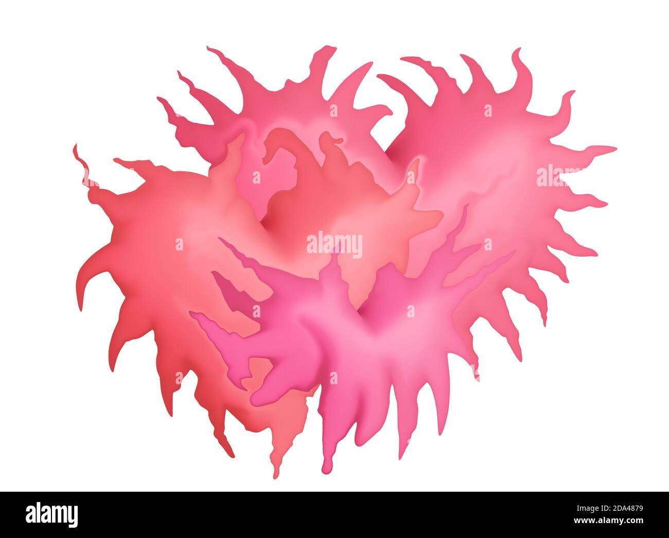 stylized unusual three hearts isolated on white, 3d render Stock Photo ...