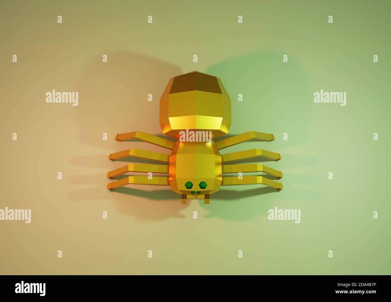 low poly golden robot spider, 3d render Stock Photo - Alamy
