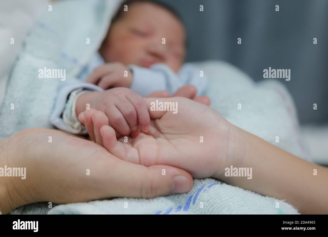 Baby mother hand hold hi-res stock photography and images - Alamy