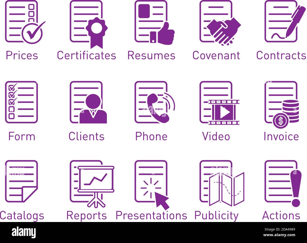 Business Lists Icons - Illustration mixed icons set Stock Vector Image ...