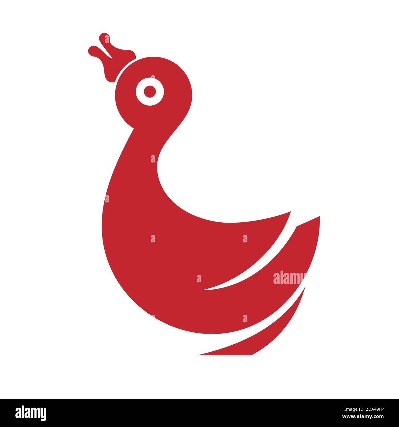 logo abstract ornament duck red on white isolated background. Vector ...
