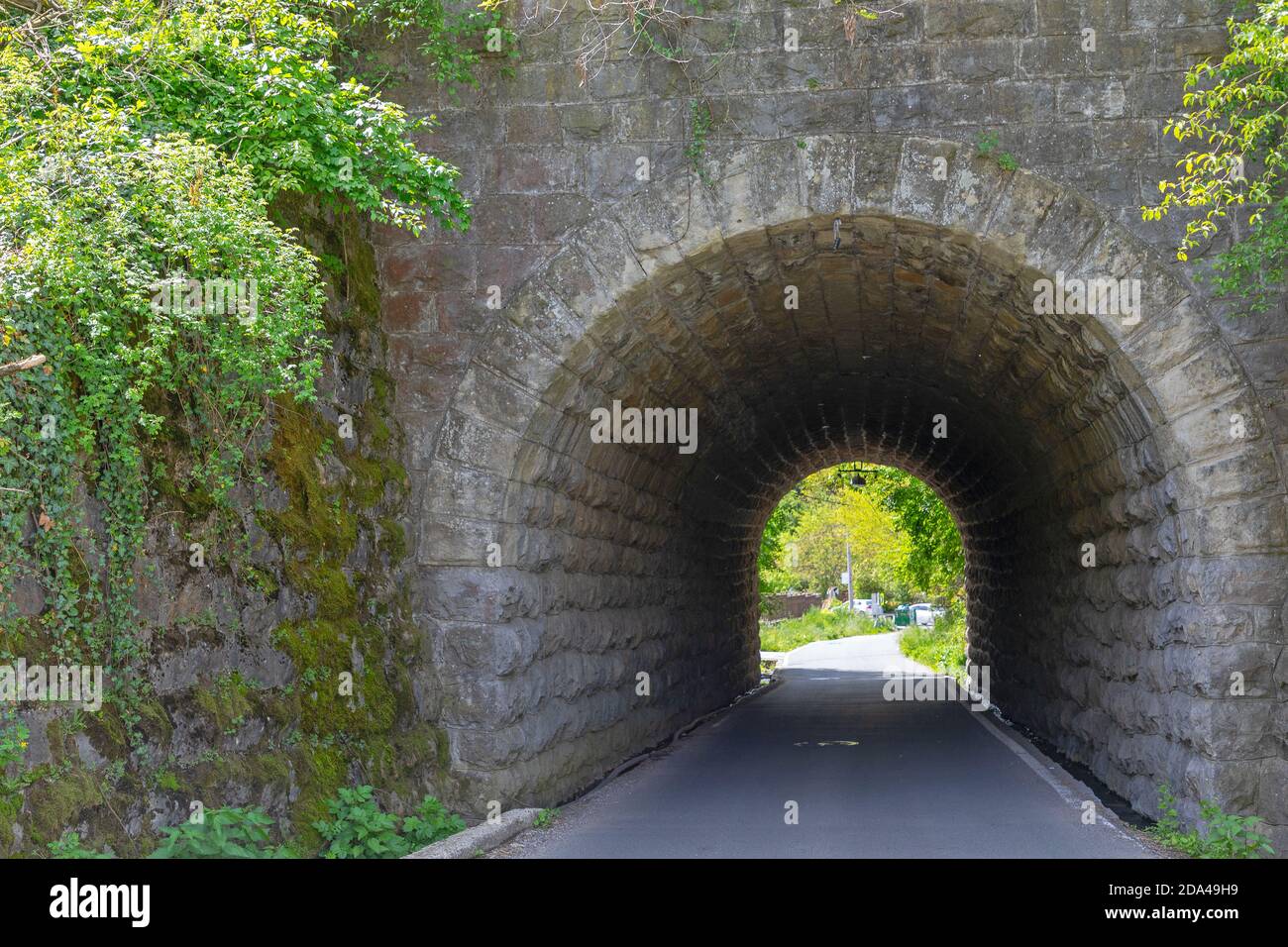Short and Narrow Road Tunnel Passageway Stone Arch Stock Photo - Alamy