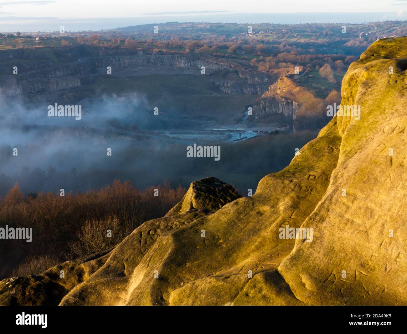 Winter landscape with mist and cloud inversion at Black Rocks near ...