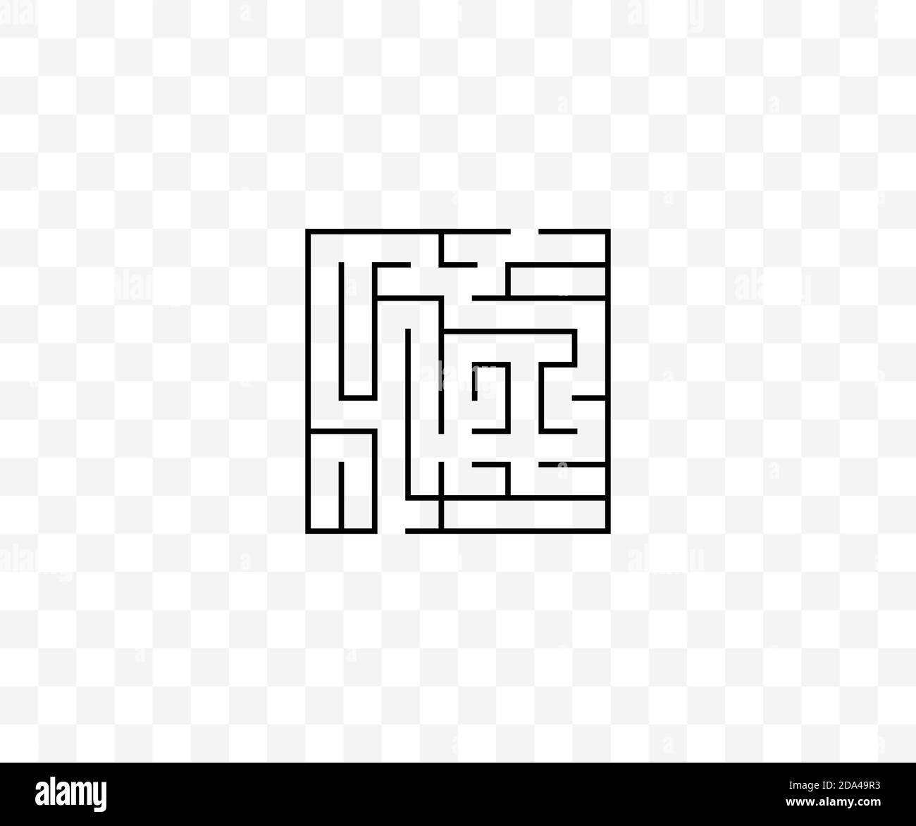 Labyrinth, maze, strategy icon on transparent background. Vector ...