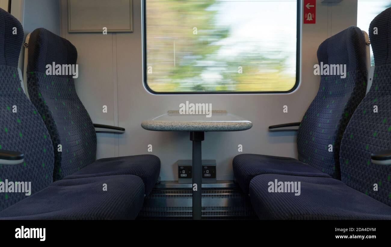 empty train car during covid-19 lockdown in england uk Stock Photo - Alamy