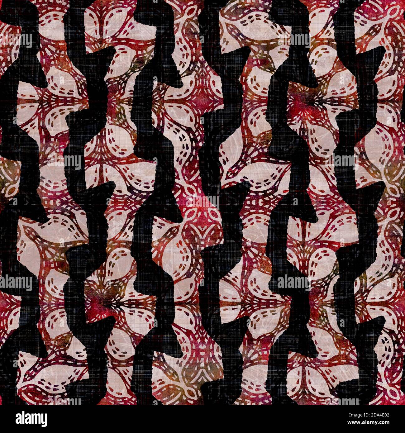 Seamless dark chevron stripe block print background. Boho ethnic soft ...