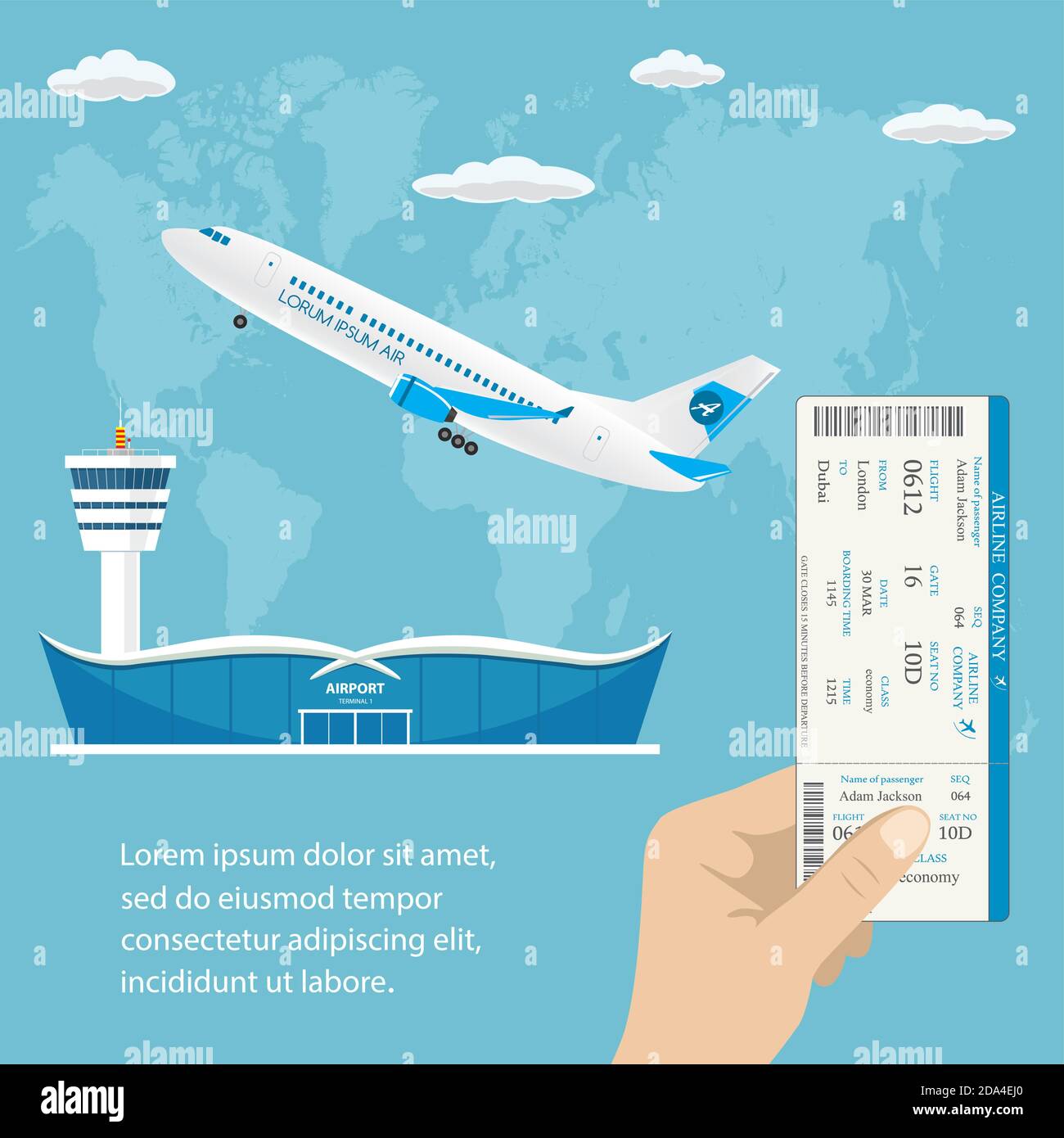 Boarding pass design template Stock Vector Images - Alamy