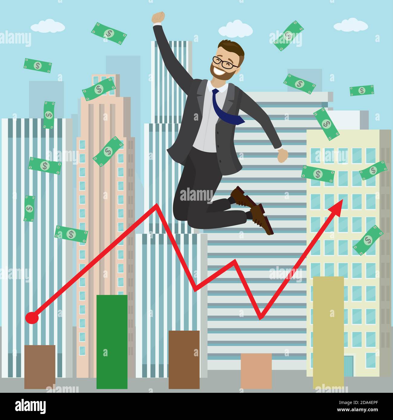 Happy jumping guy Stock Vector Images - Alamy