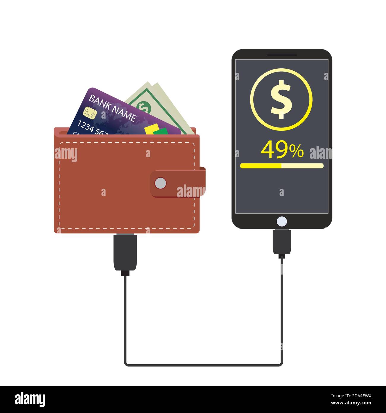 loading money to wallet,finance concept Stock Vector Image & Art - Alamy