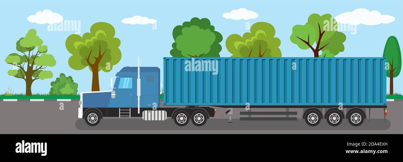 Logistic container truck on Stock Vector Images - Alamy