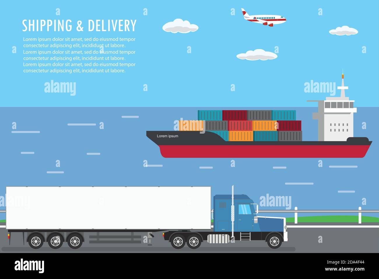 transportation and shipping concept,flat vector Stock Vector Image ...