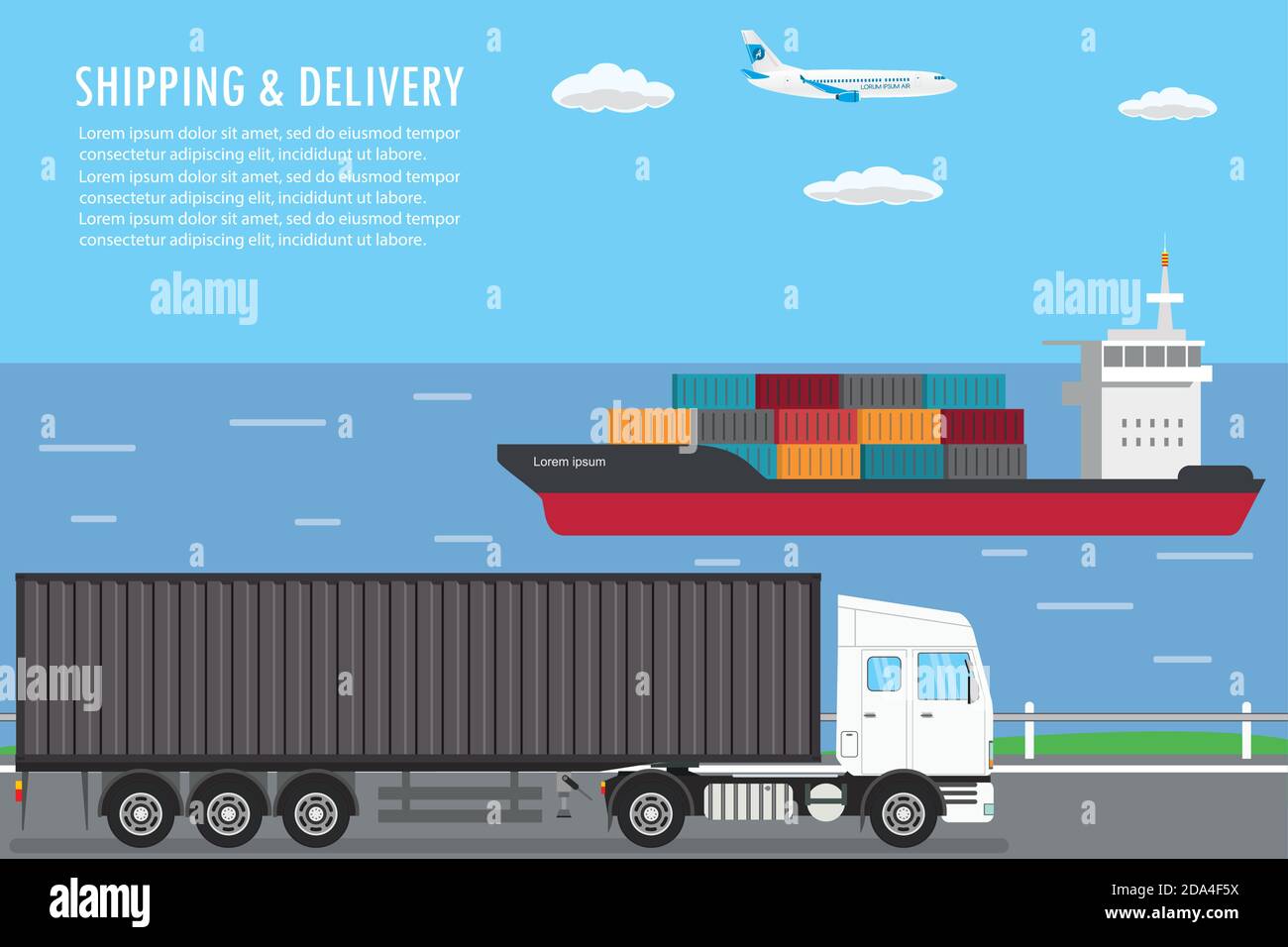 transportation and shipping concept,flat vector Stock Vector Image ...