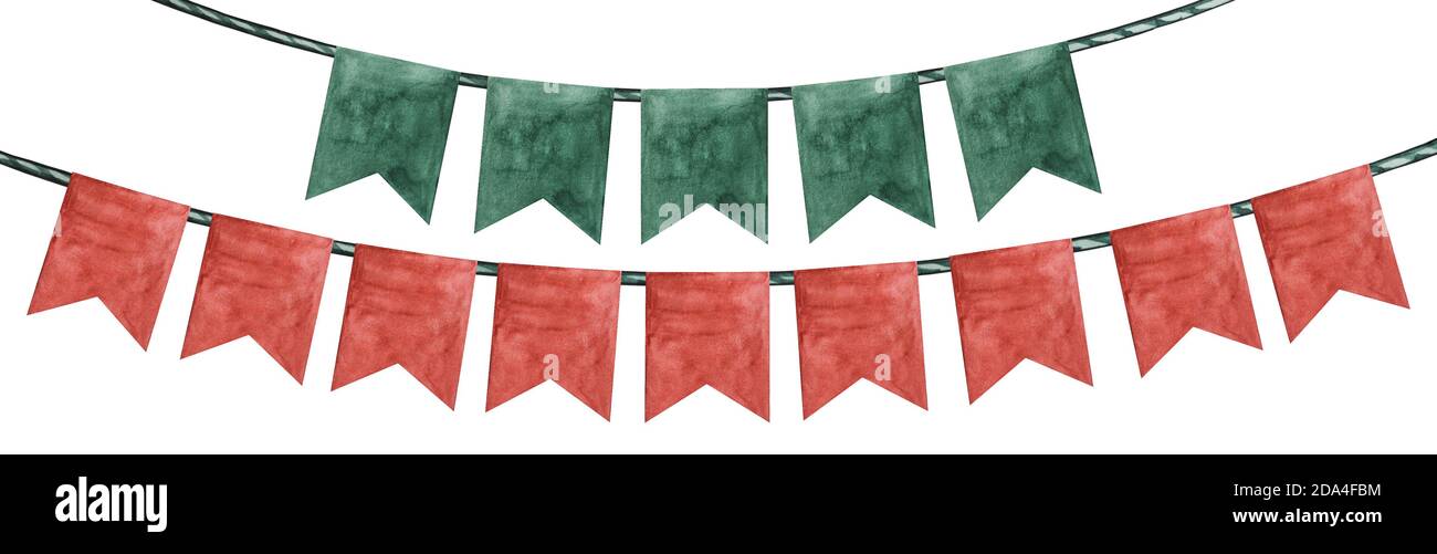 Holiday decorations in the form of colorful flags Stock Photo - Alamy