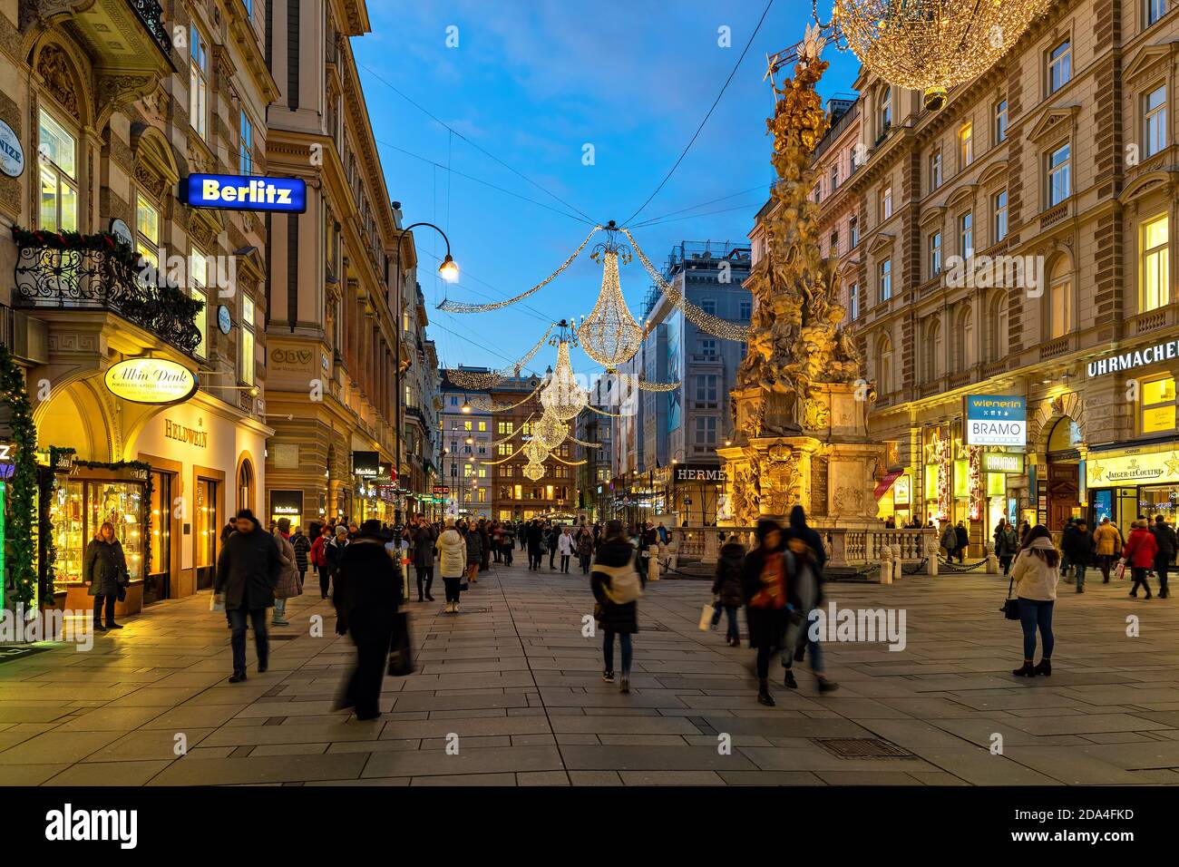 People walking on evening Graben street - one of the most famous ...