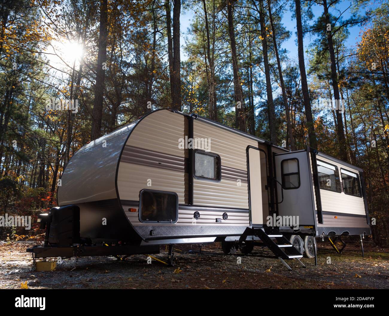 RV camping at Jordan Lake North Carolina in late autumn Stock Photo - Alamy