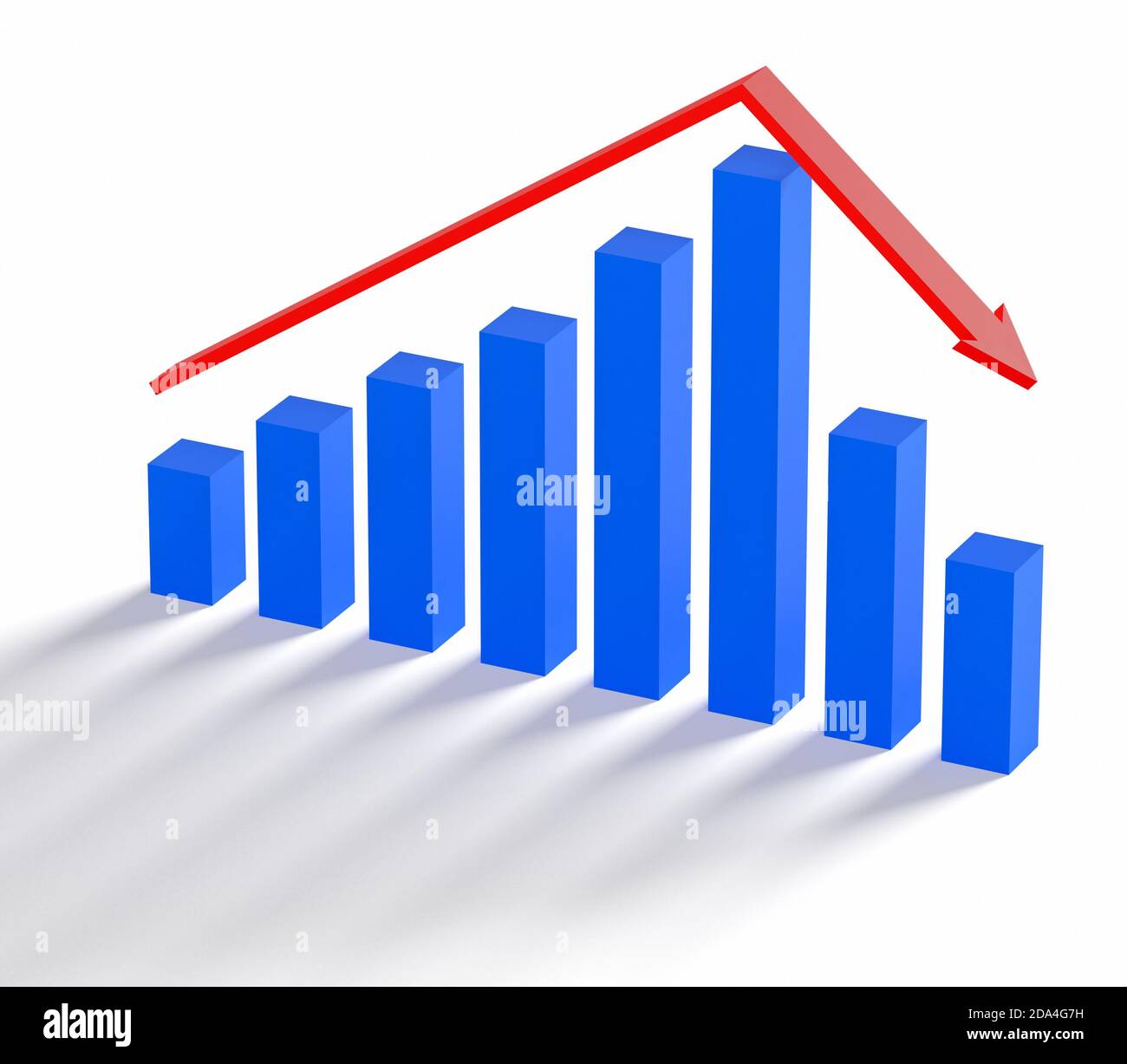 Business and bankruptcy concept. Bankrupt graph with recession. 3d rendering Stock Photo - Alamy