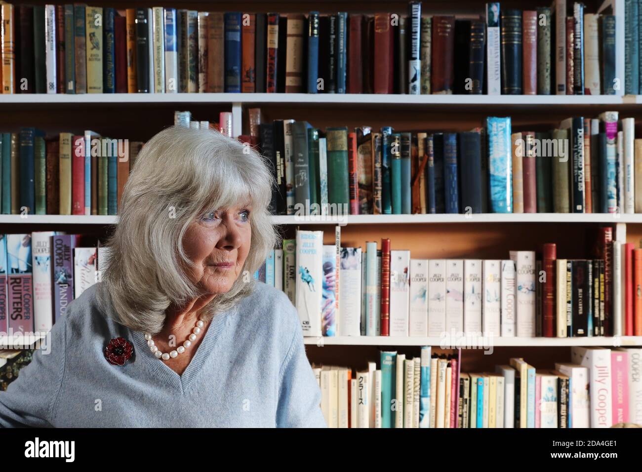 Author Jilly Cooper at her home, in the Cotswold village of Bisley ...