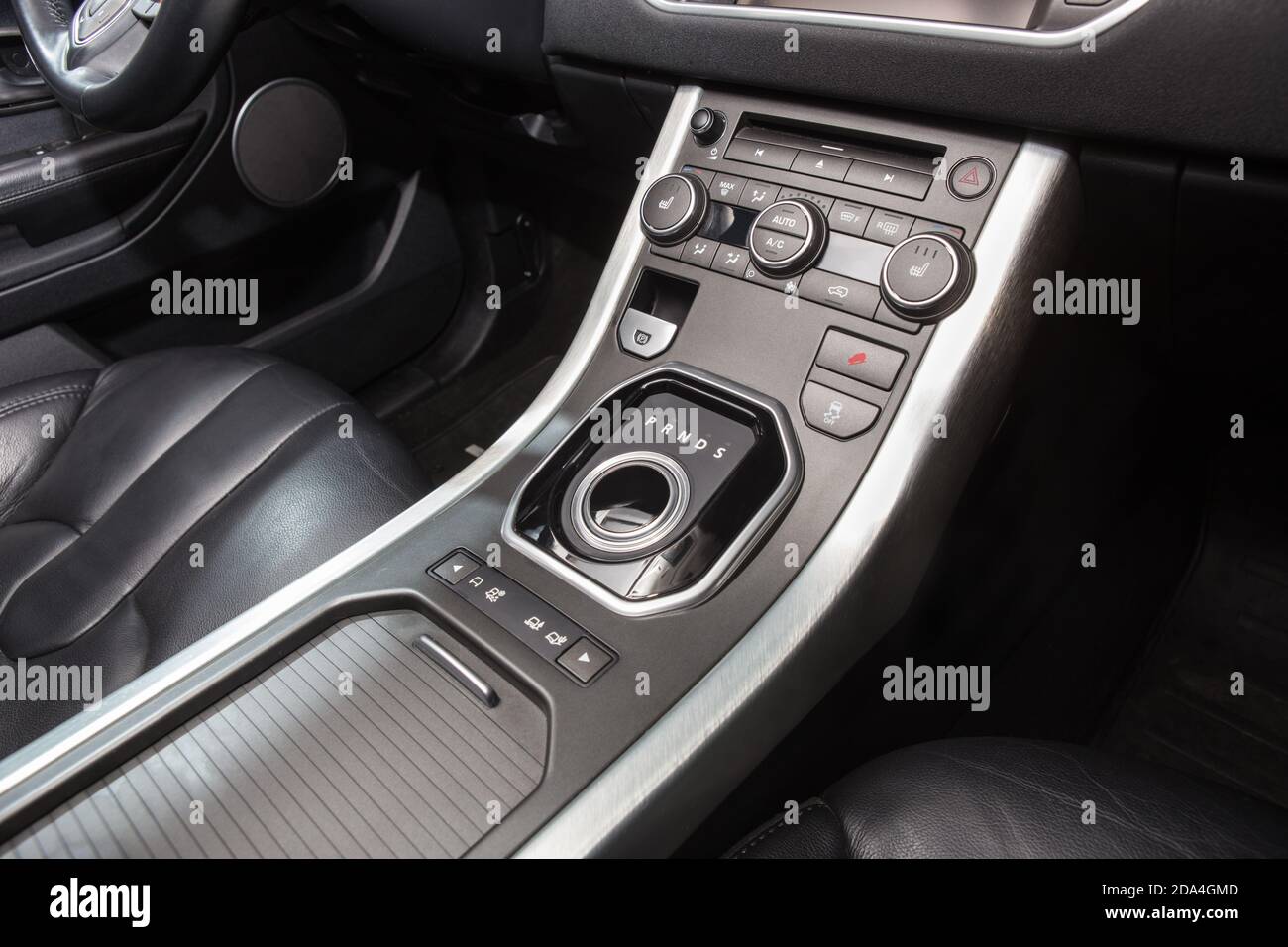 button to switch the transmission to the inside cabin car Stock Photo ...