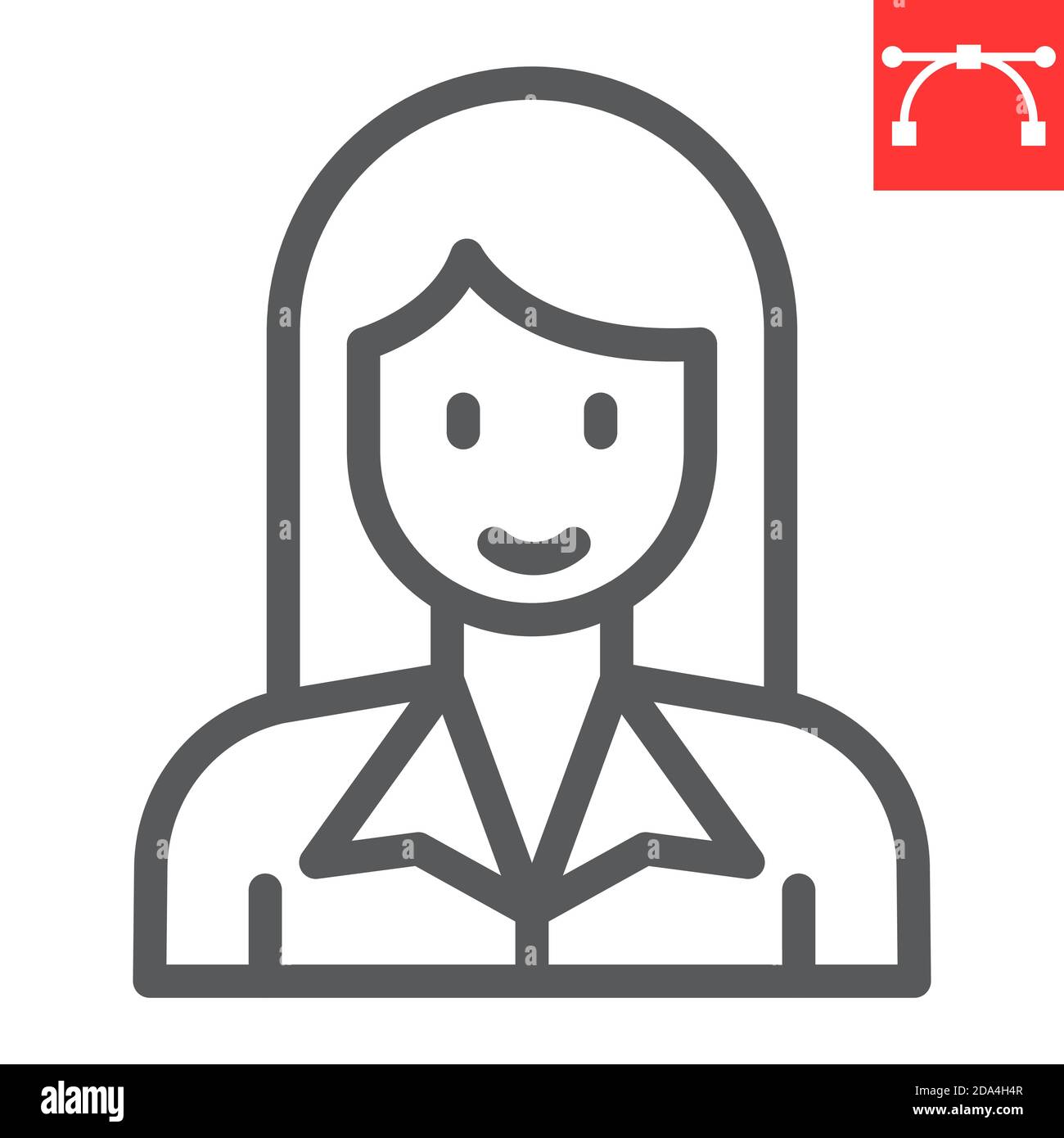 Businesswoman line icon, female and feminism, business woman sign ...