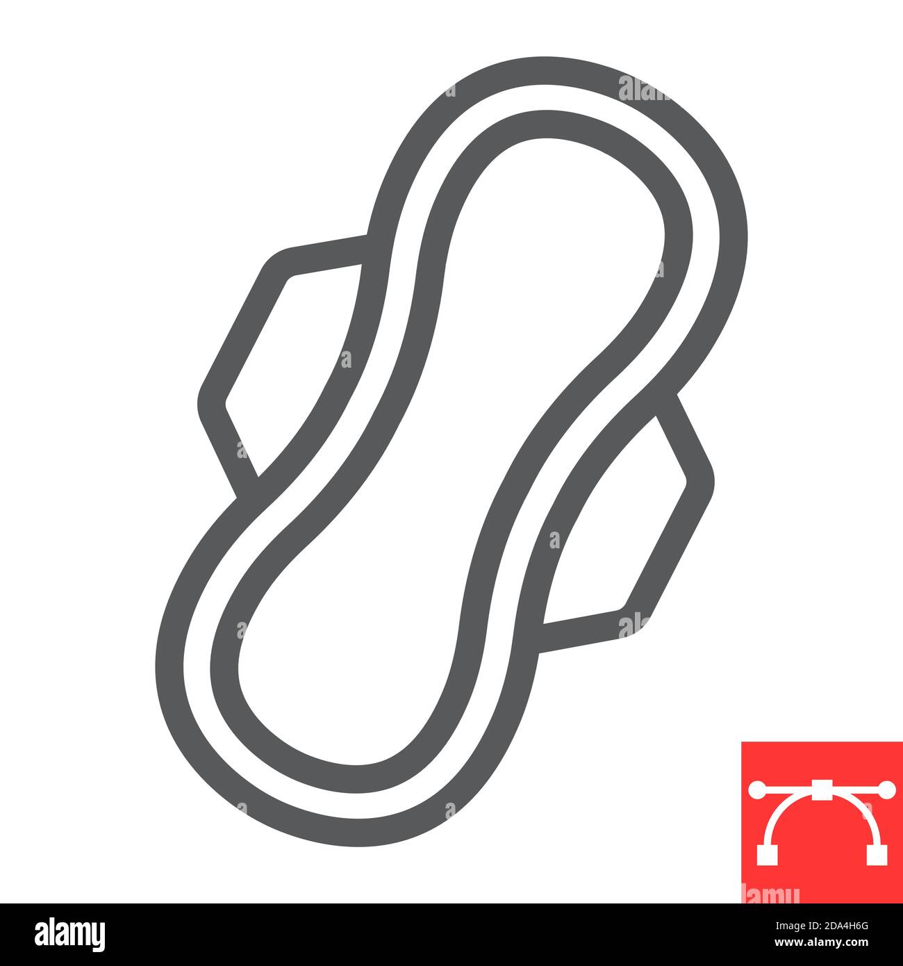 Sanitary napkin line icon, protection and hygiene, sanitary pad sign ...