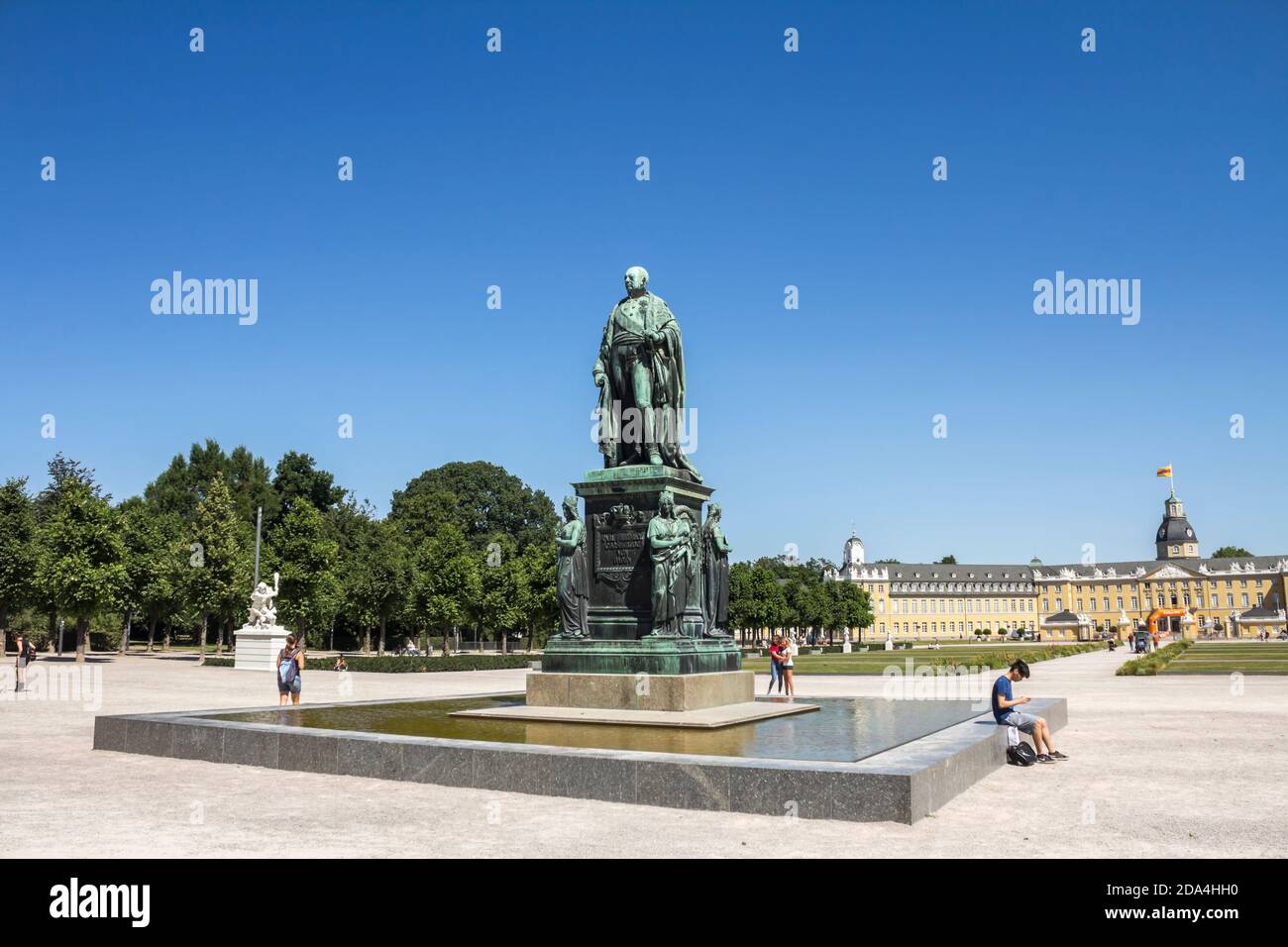 Karlsruhe, Germany - July 4, 2019: monument statue of grand duke of ...