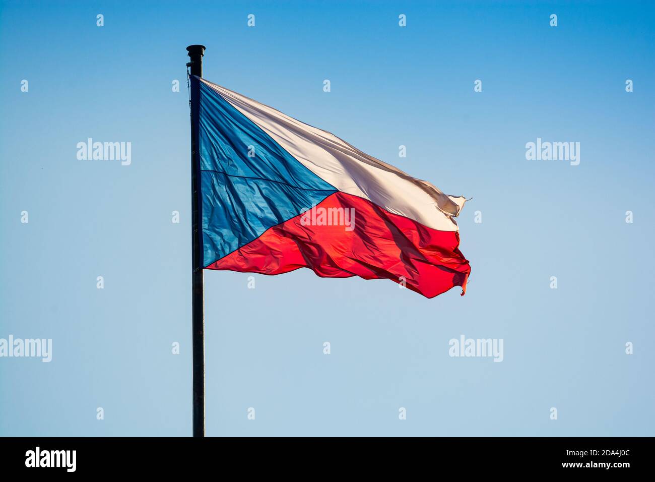 Blue sky background with czechia flag hi-res stock photography and ...