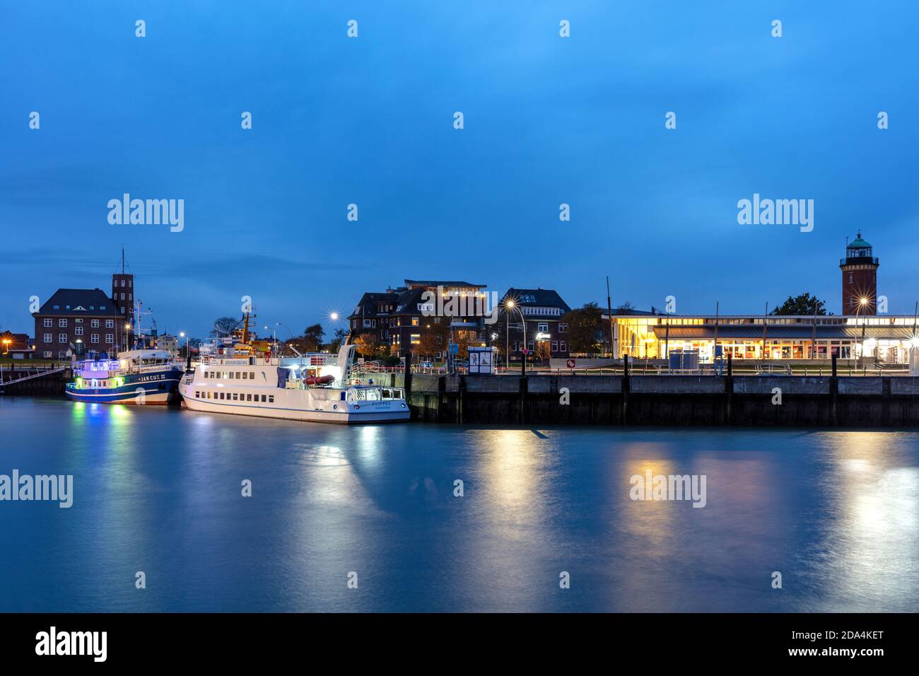 port of Cuxhaven, Germany at nightfall Stock Photo - Alamy