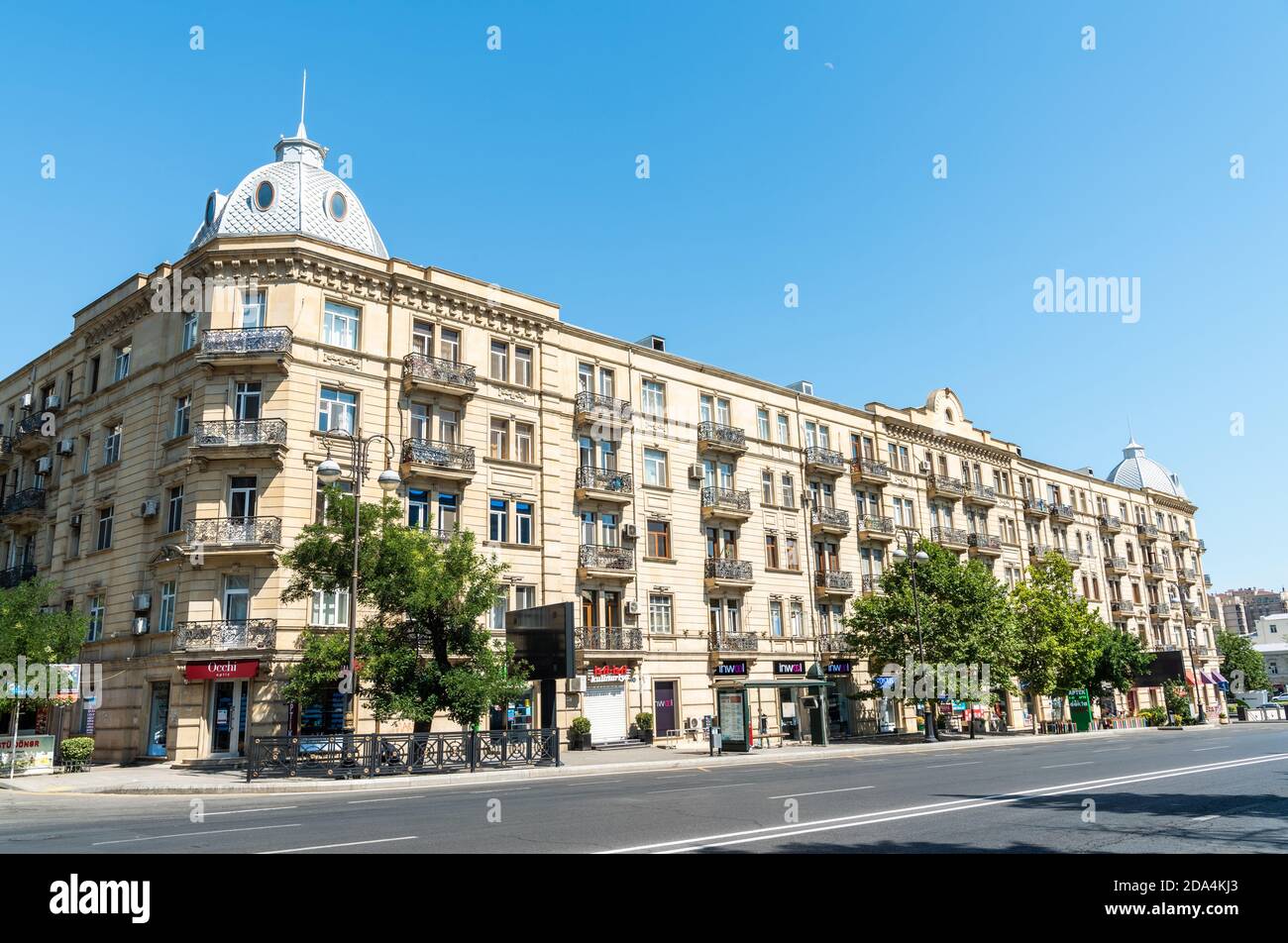 Baku, Azerbaijan – July 26, 2020. Five-floor housing block, known as ...