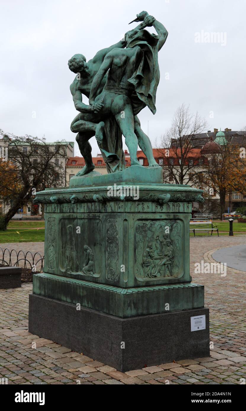 The Knife Wrestlers sculpture by Johan Peter Molin at Gothenburg in ...