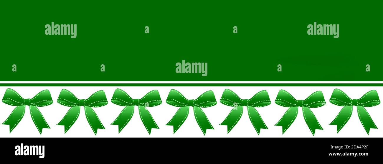 Festive green ribbons illustration background Stock Photo - Alamy