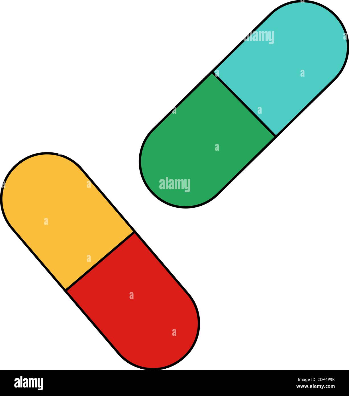 Pills Icon. Editable Outline With Color Fill Design. Vector ...