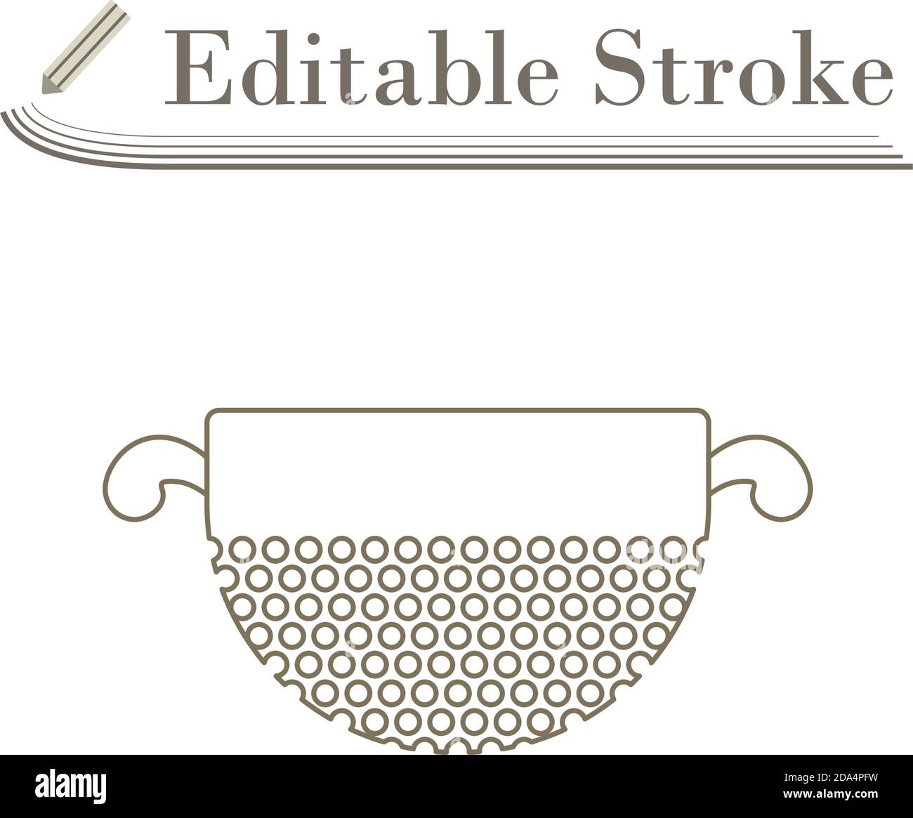 Kitchen Colander Icon. Editable Stroke Simple Design. Vector ...