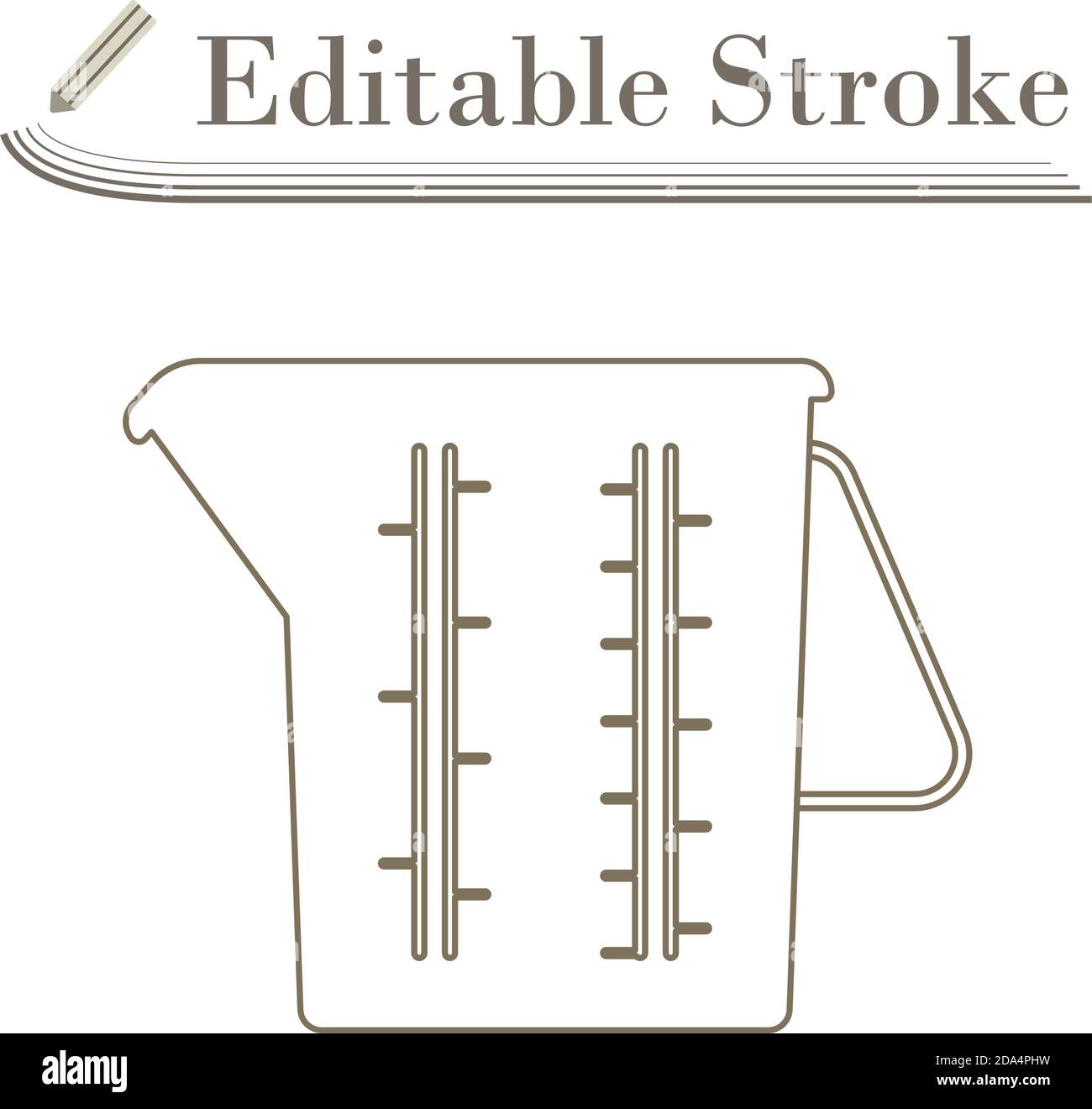 Measure Glass Icon. Editable Stroke Simple Design. Vector Illustration ...