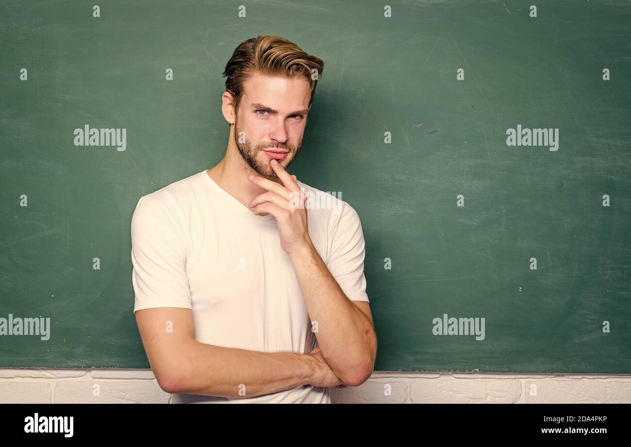 education concept. man teacher at school lesson. knowledge day. back to ...