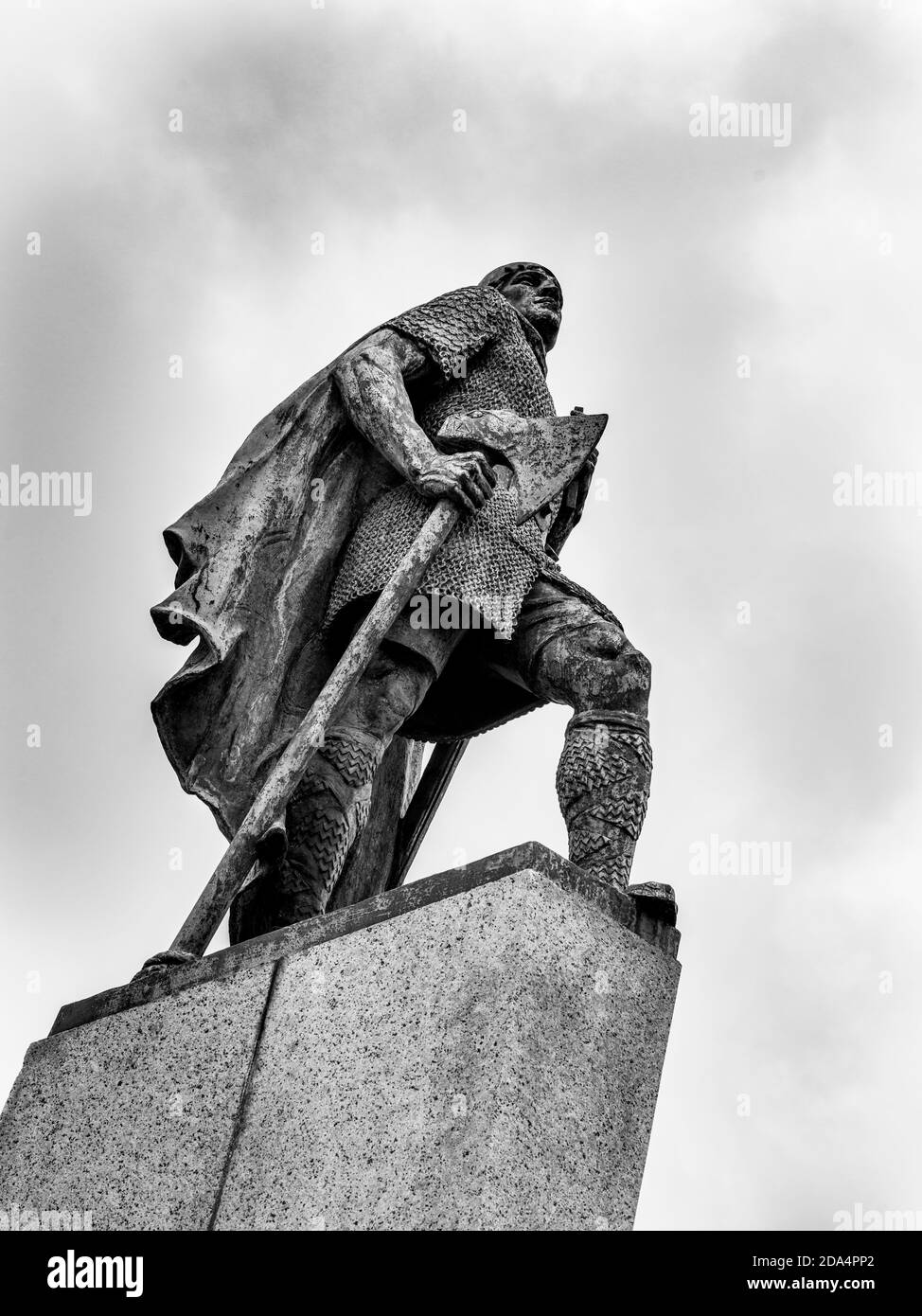 The statue of explorer leif erikson reykjavik Black and White Stock ...