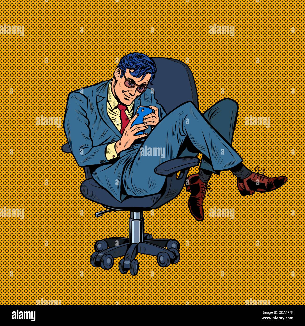 Cartoon businessman sitting in Stock Vector Images - Alamy