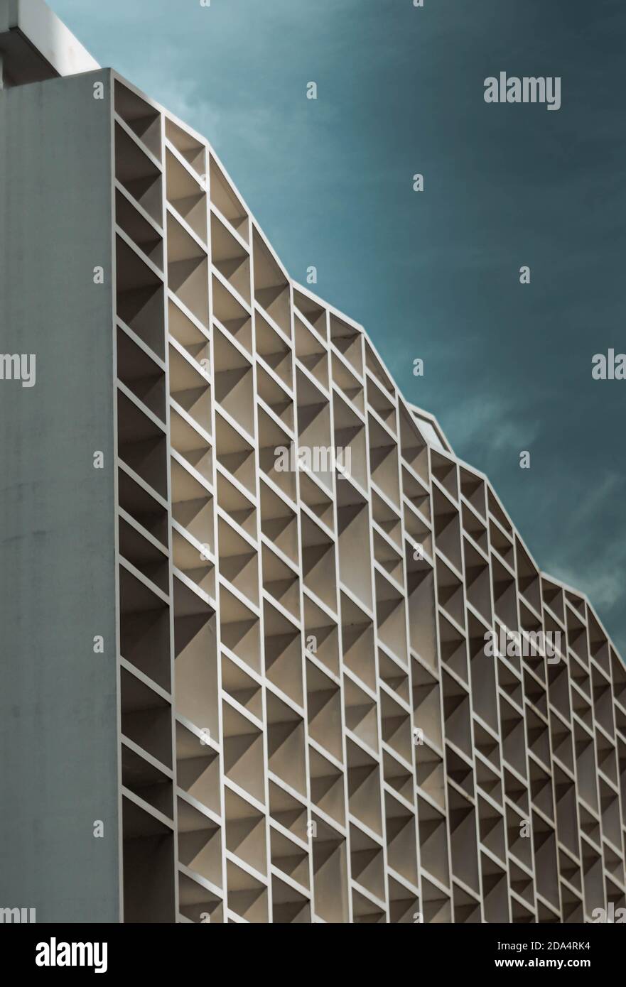 Building skin façade modern style showing shading divide (shade and ...