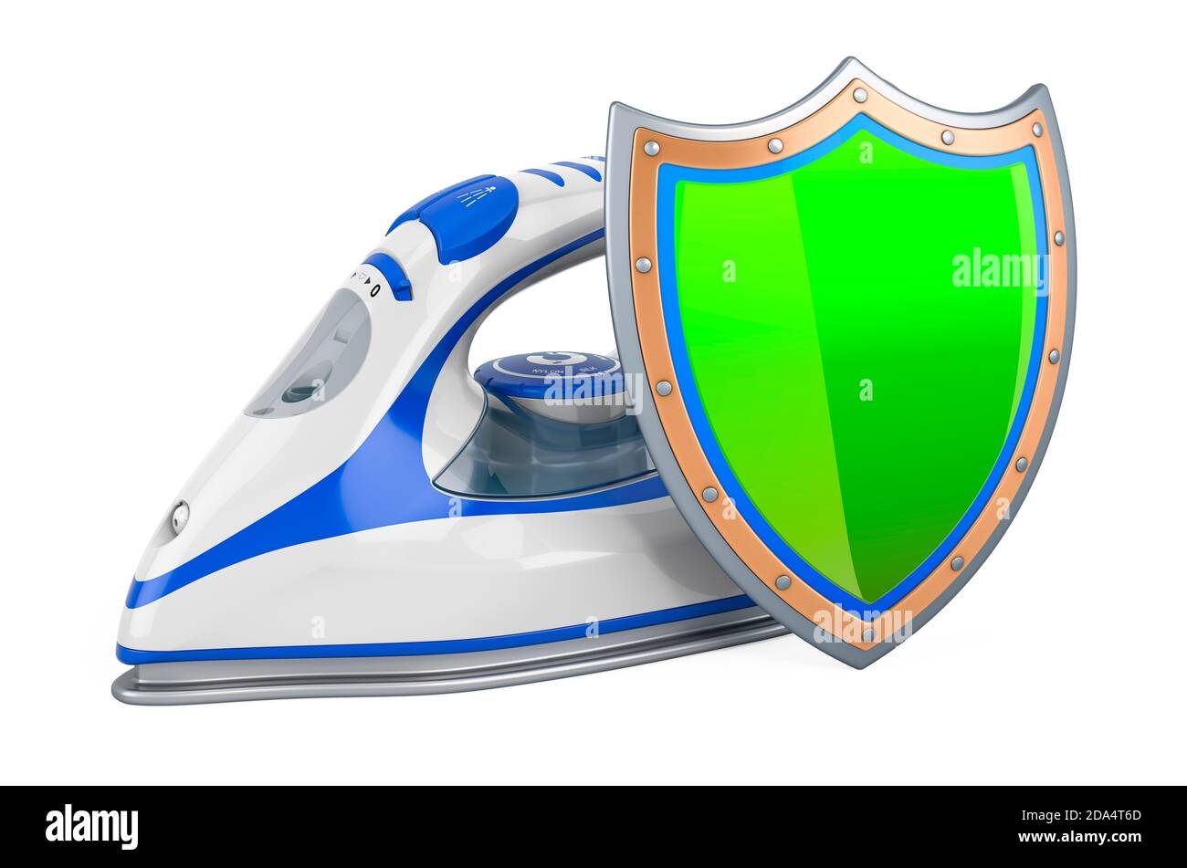 Electric steam iron with shield, 3D rendering isolated on white ...
