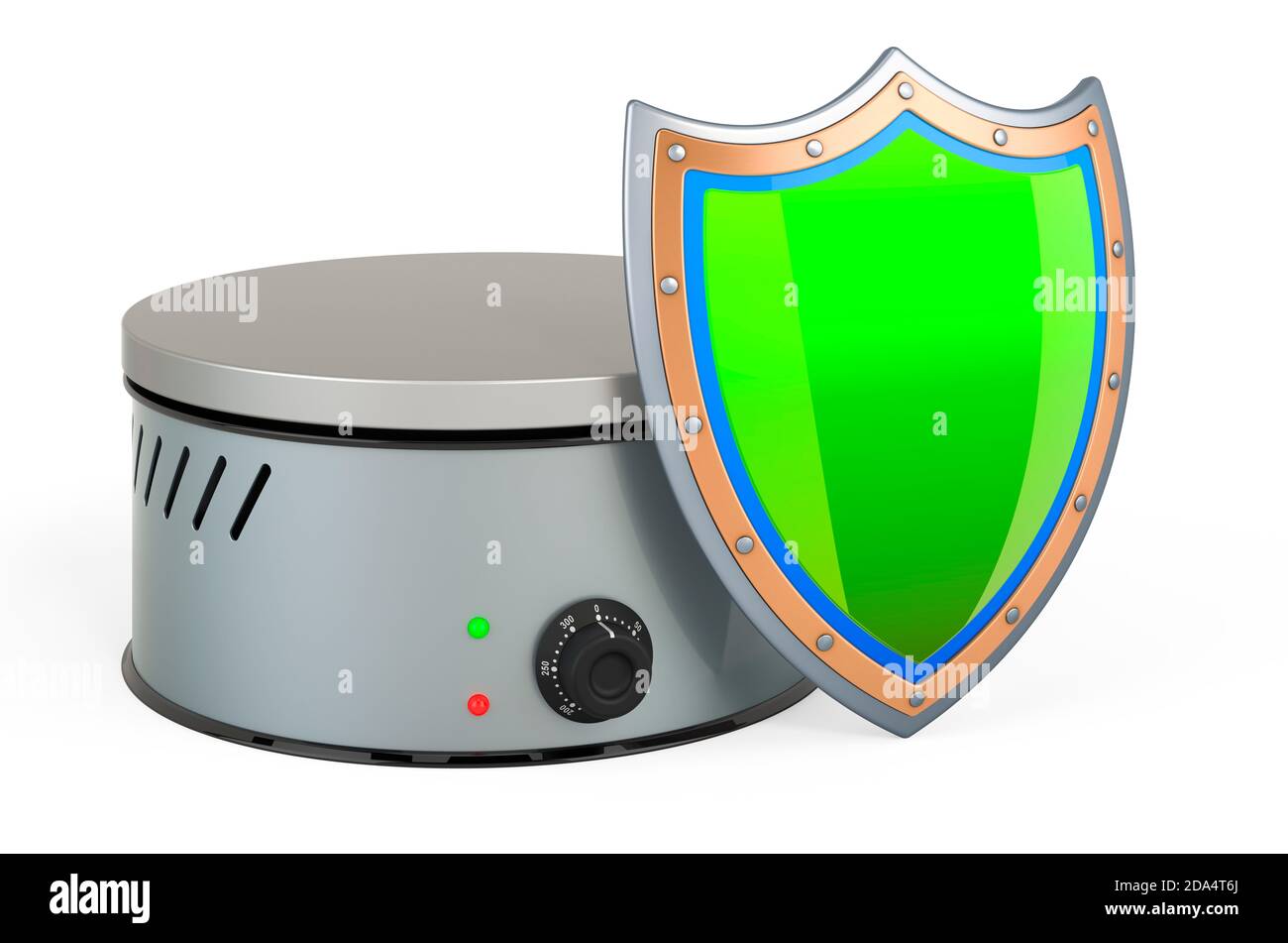 Crepe maker with shield, 3D rendering isolated on white background ...