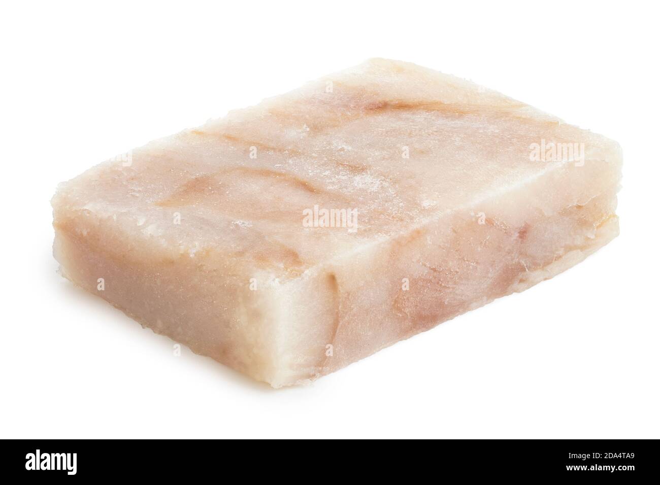 Quick frozen fish fillet block isolated on white Stock Photo - Alamy