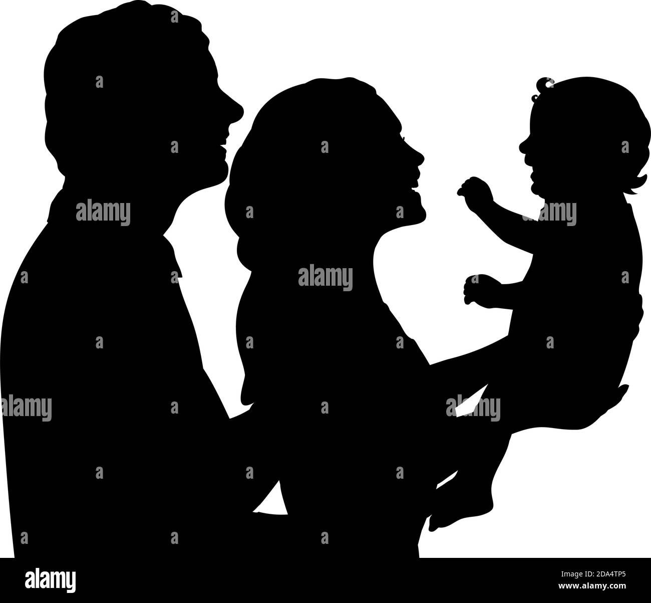 Mother Father And Baby Silhouette