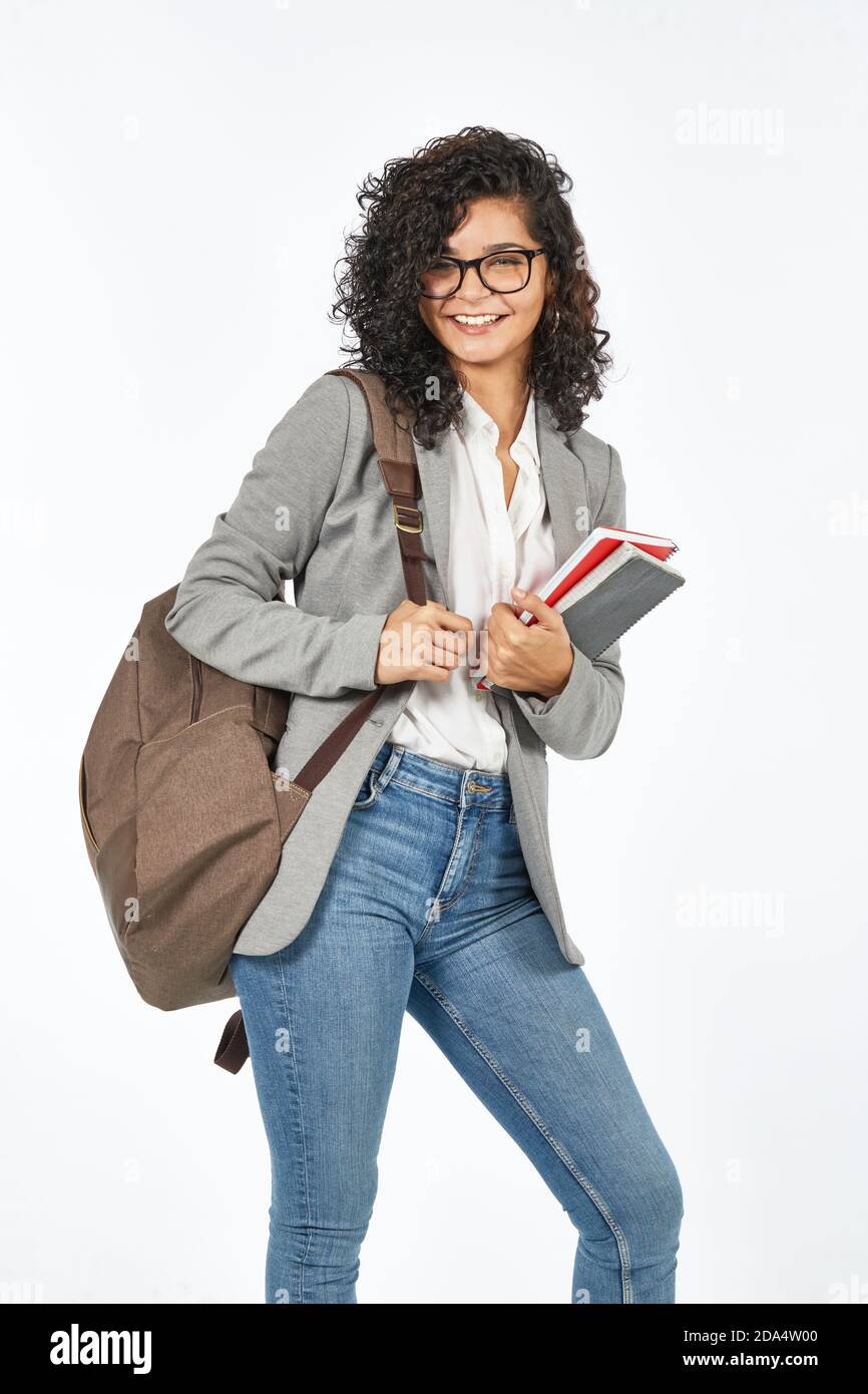 College student with backpack ready to study Stock Photo - Alamy