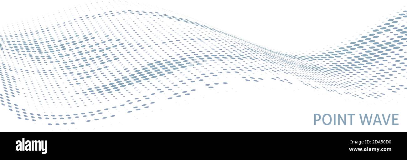 Abstract gray point wave with halftone effect on white background ...