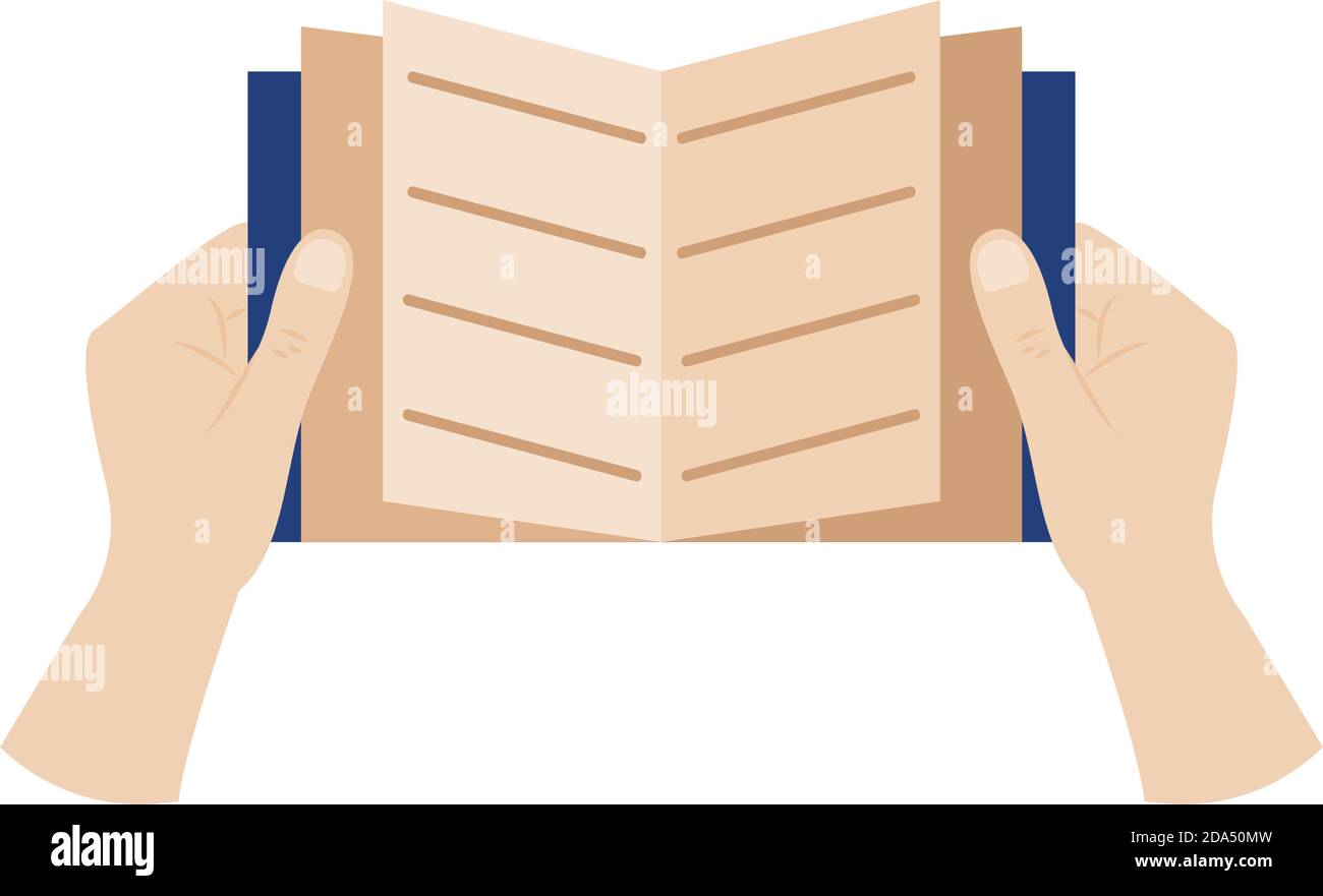 Isolated read the book activity home with hands icon- Vector Stock ...