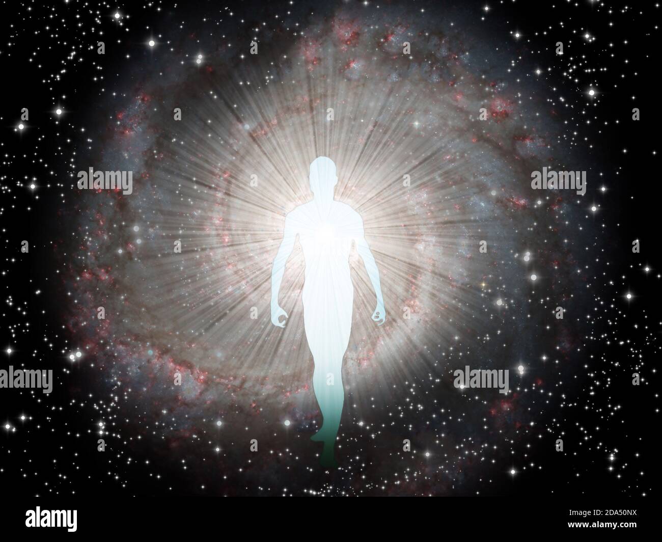 Human Figure Emerges from Light. 3D rendering Stock Photo - Alamy