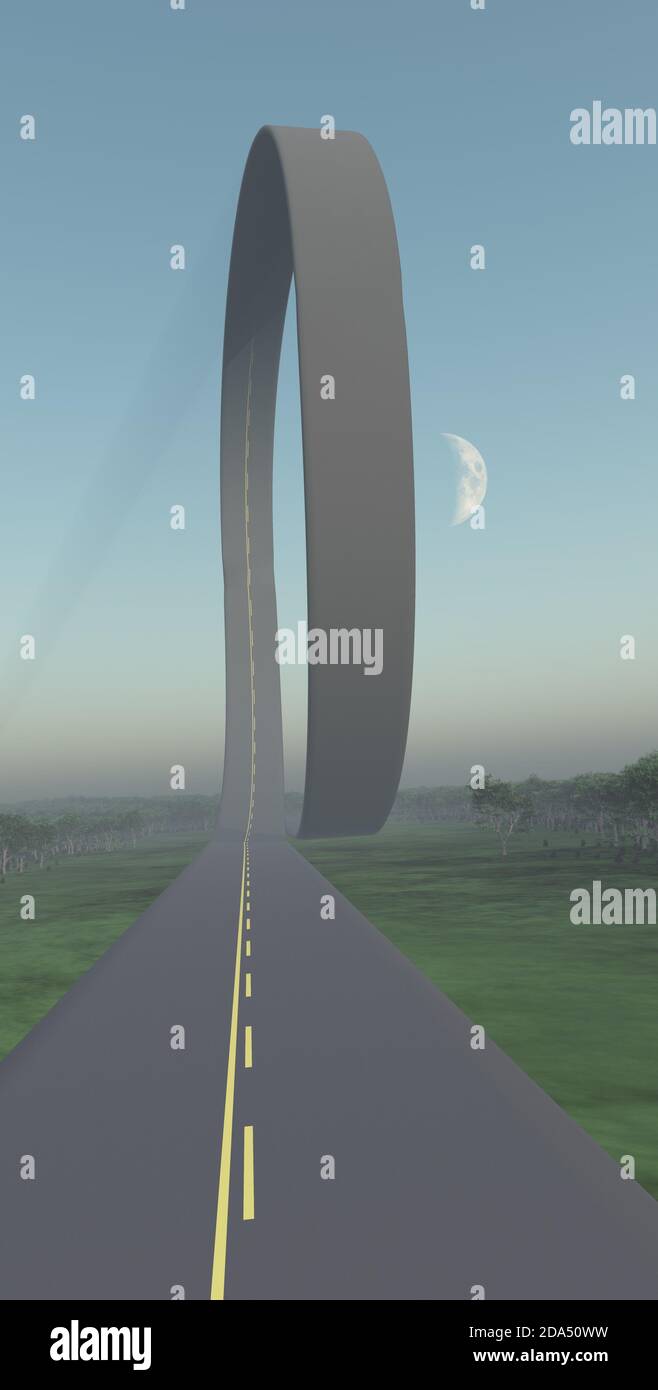 Road loop concept. 3D rendering Stock Photo - Alamy