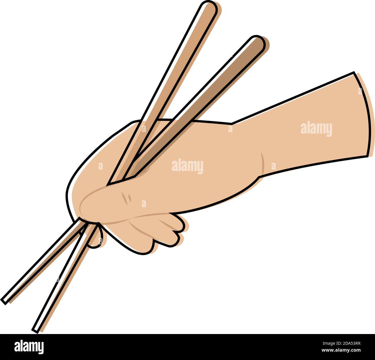 Isolated eat chinese food activity home with hands icon- Vector Stock ...